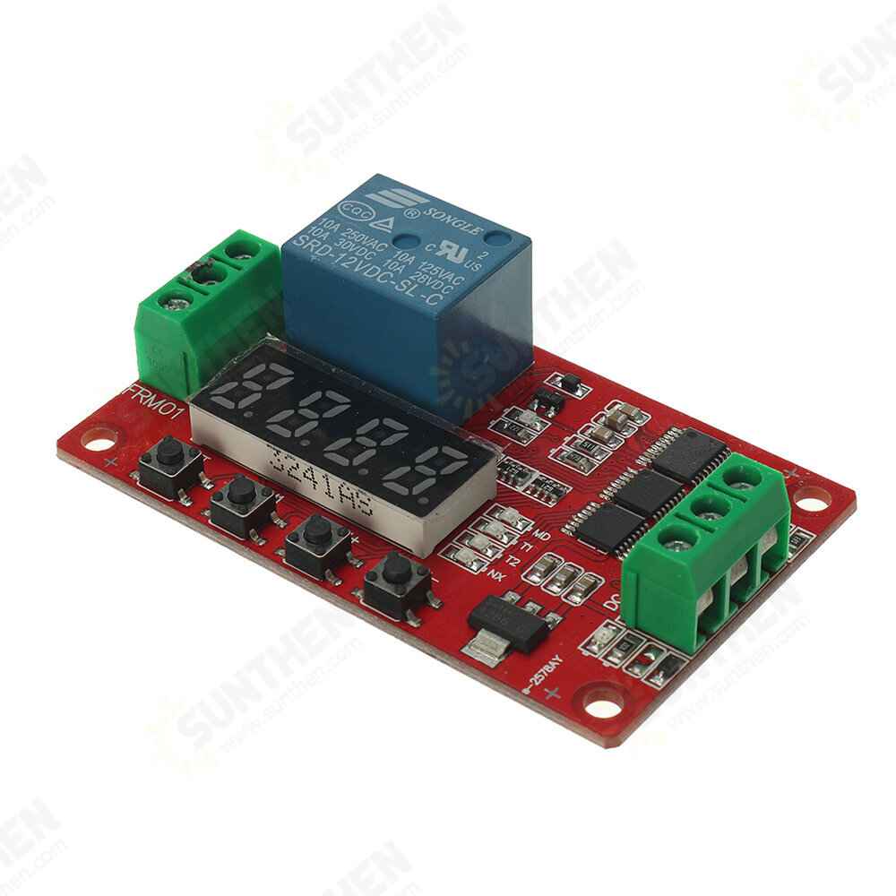 FRM01 DC5/12/24V 1 Channel Multifunction Relay Module Loop Delay Timer Switch Self-Locking ...