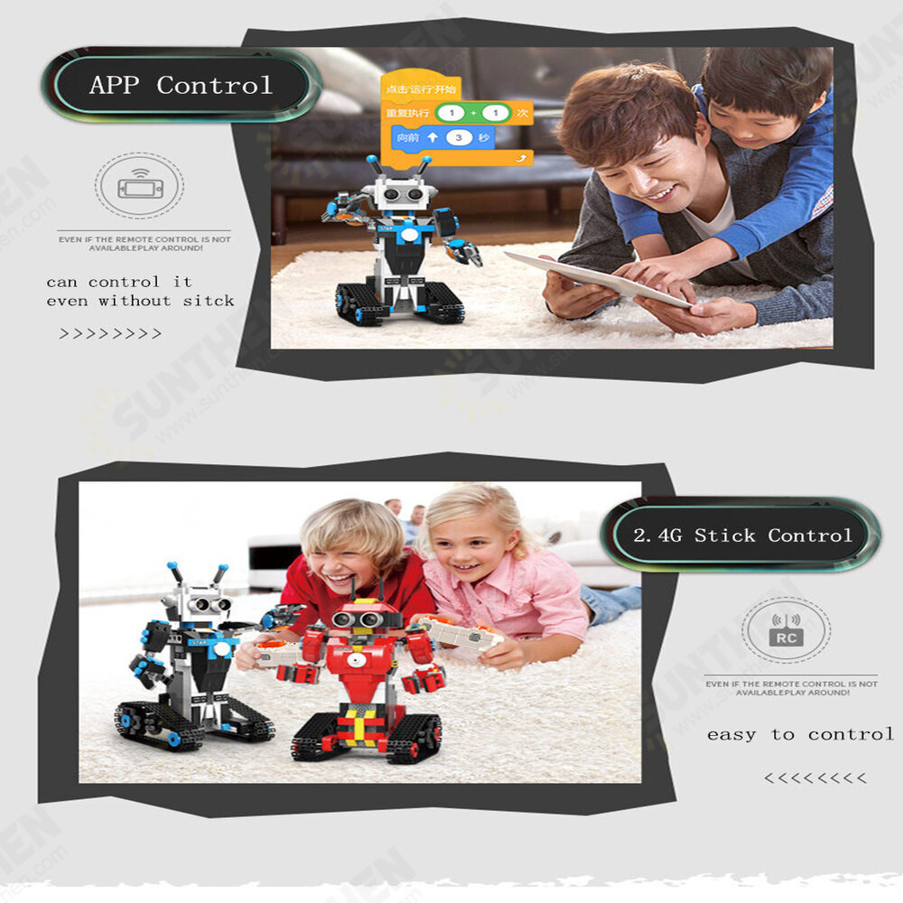 DIY Block Building RC Robot Stick / App Control Progarmmable Robot Toy