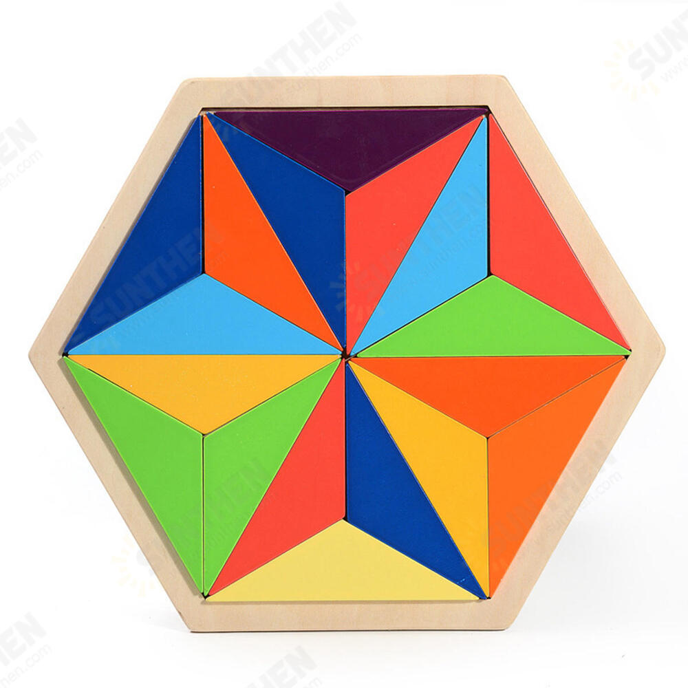 Colorful Rainbow Wooden Blocks Jigsaw Puzzle Toys Kids Learning ...
