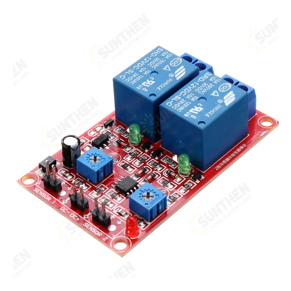 2 Channel Flame Sensor Relay Module Alarm Flame Flare Detection Module ...