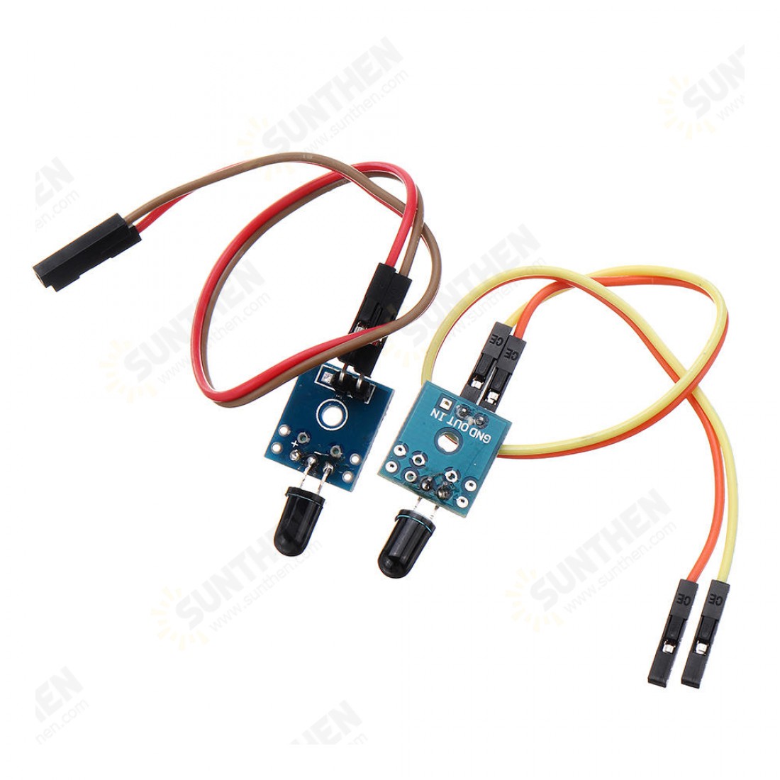 2 Channel Flame Sensor Relay Module Alarm Flame Flare Detection Module ...