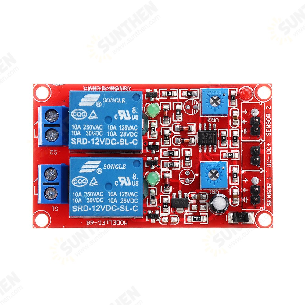 2 Channel Flame Sensor Relay Module Alarm Flame Flare Detection Module ...