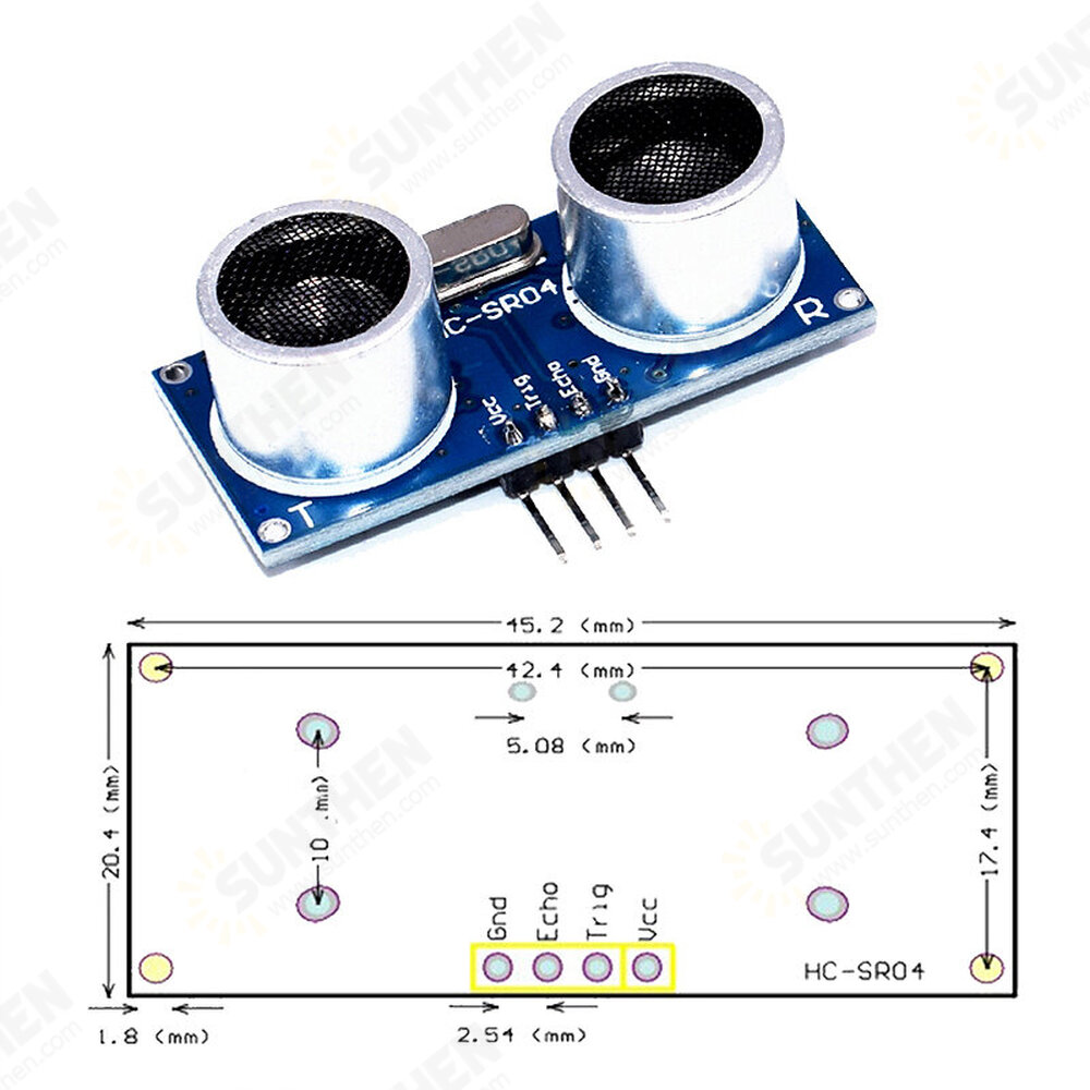 HC-SR04 Ultrasonic Wave Detector Ranging Module HCSR04 Distance Sensor ...