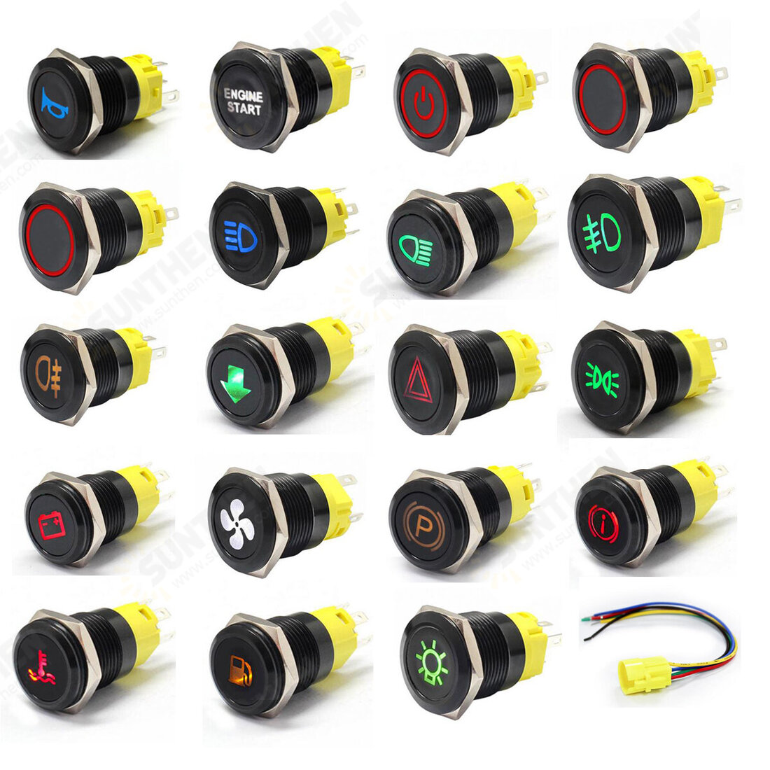 22mm Metal Push Button Switch Dashboard Custom Symbol For Universals ...