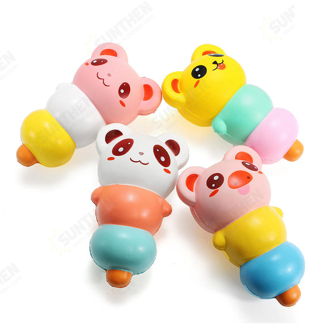 Squishy 15cm Pierced Haw Berries Candy Stick Bear Pig Slow Rising With ...