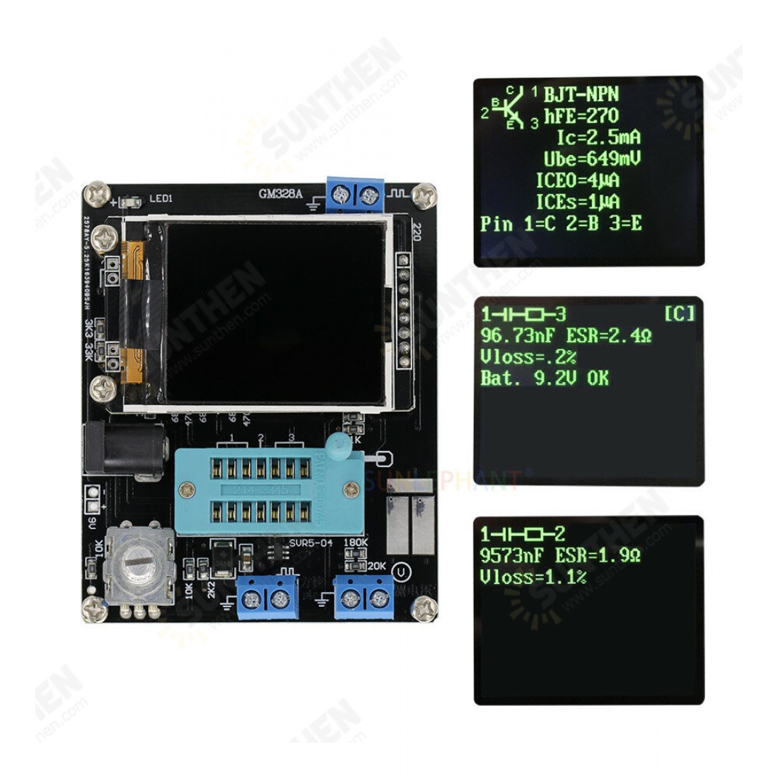 GM328A Transistor Tester LCR Diode Capacitance ESR Voltage Frequency ...