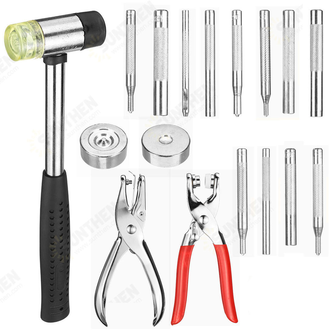 Button Press Tools Buckle Punch Snap Fasteners Stick Hammer Studs ...