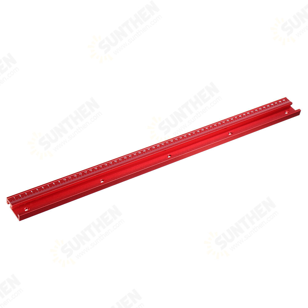 300-1220mm Red Aluminum Alloy 45 Type T-Track Laser Scale Woodworking T ...