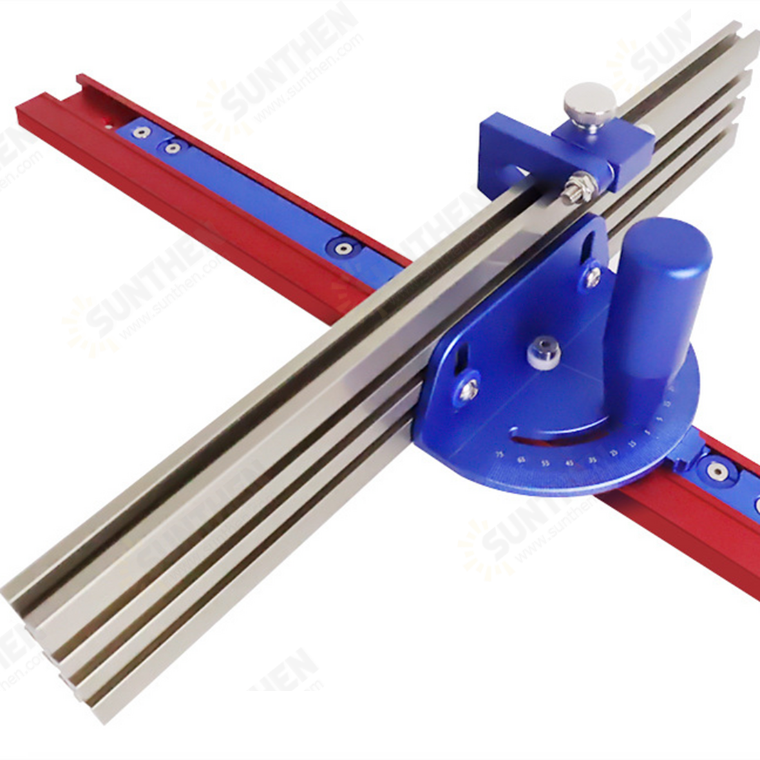Woodworking Miter Gauge with Profile Fence and Stop Sawing Assembly ...