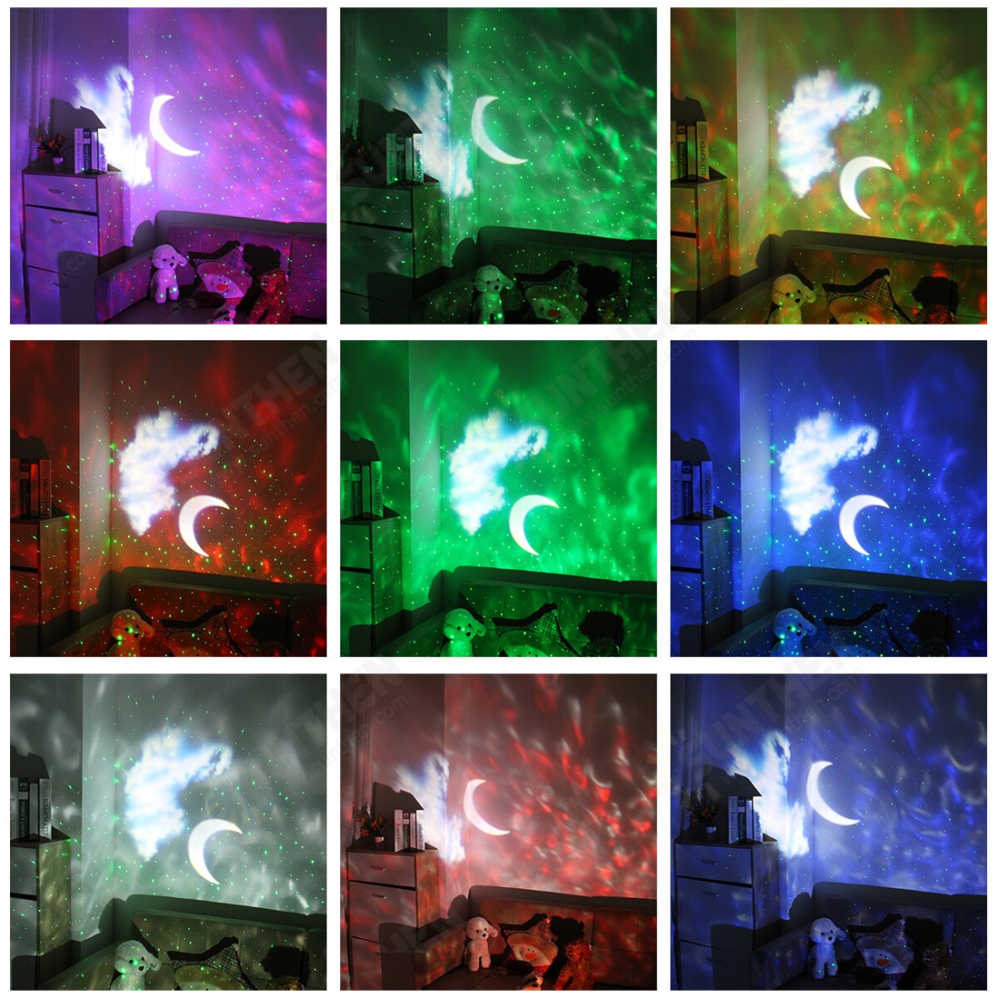 Star Projector Light Night Lamp Music Player LED Starry Sky Ocean Wave ...