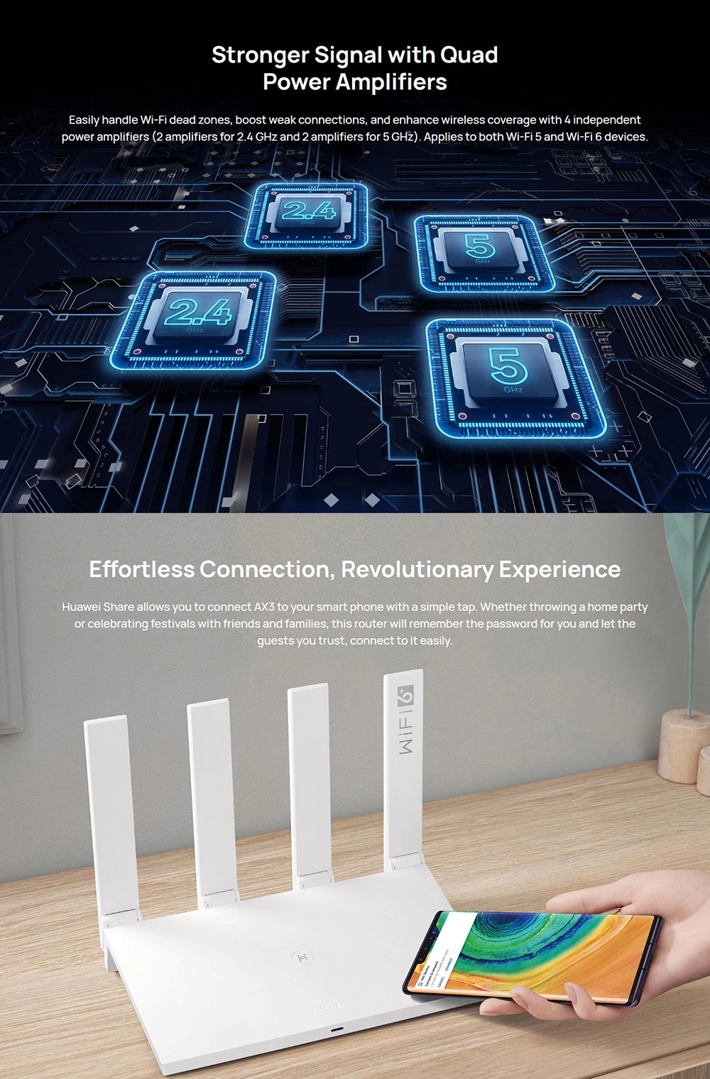 AX3/ AX3 Pro Wi-Fi 6+ WiFi Router Mesh 3000Mbps 2.4GHz 5GHz Repeater Mesh Wifi Extender HuShare ...